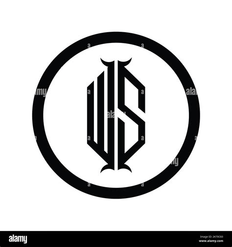 SW Logo Monogram Letter With Hexagon Horn Shape Design Template Stock Photo Alamy