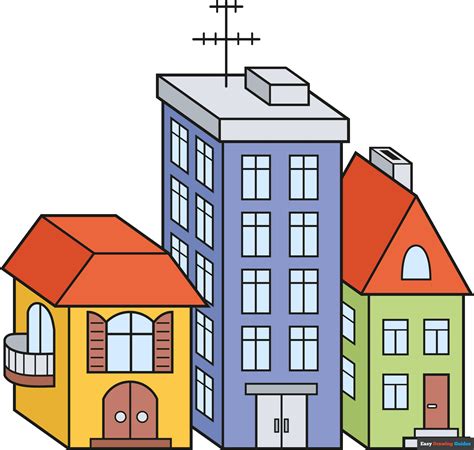 How To Draw Easy 3d Buildings Really Easy Drawing Tutorial