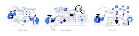 data analysis enhancing customer experience and ai automation vector