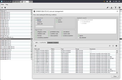 validation rules editor asist for obligatory reporting