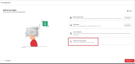 Enabling And Disabling Full Screen Mode In Testlify Testlify Inc Help Center