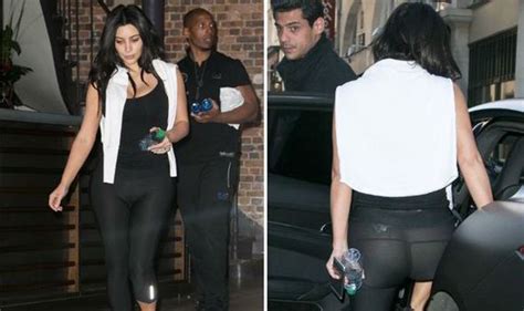 Kim Kardashian Flashes Bum In Sheer Leggings As She Steps Out In Paris
