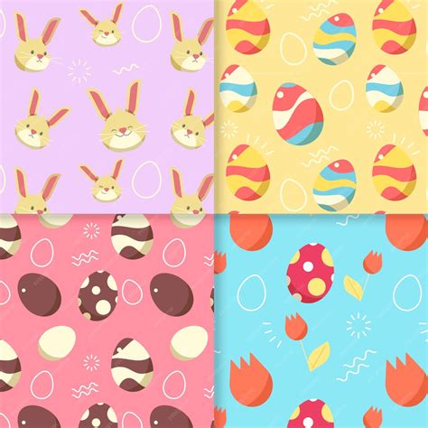 Free Vector Flat Design Easter Day Pattern Collection
