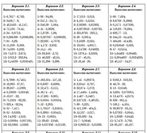 Карточки на отработку действий с десятичными дробями 5 класс с ответами ЗАПИСКИ РЕПЕТИТОРА