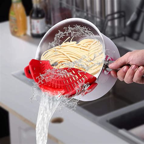 Clip On Strain Strainerkitchen Food Strainers Heat Resistant Silicone