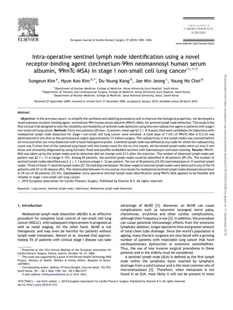 Pdf Intra Operative Sentinel Lymph Node Identification Using A Novel