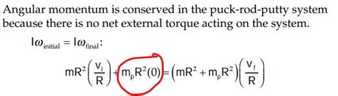 Puck Collision With Rod Using Angular Momentum Conservation • Physics Forums