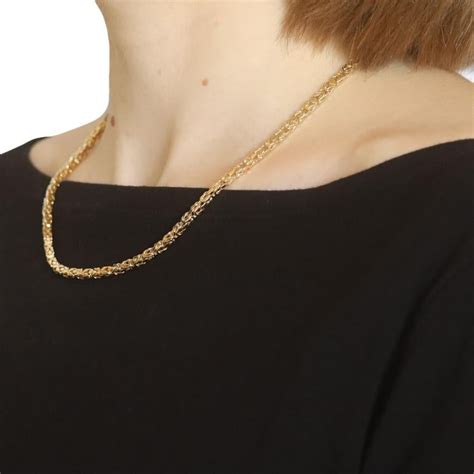 Yellow Gold Square Byzantine Chain Necklace 18 14 14k Italy For