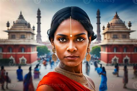 Beautiful Indian Girl Young Hindu Woman Neural Network Ai Generated