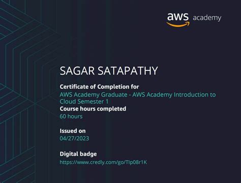 Sagar Satapathy On Linkedin Awsacademy Cloudcomputing Aws Cloudcareer