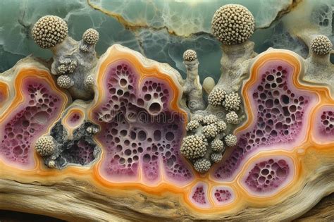 Abstract Patterns Inspired By Organ Tissues Like Liver Or Lung Parenchyma Showcasing Cellular