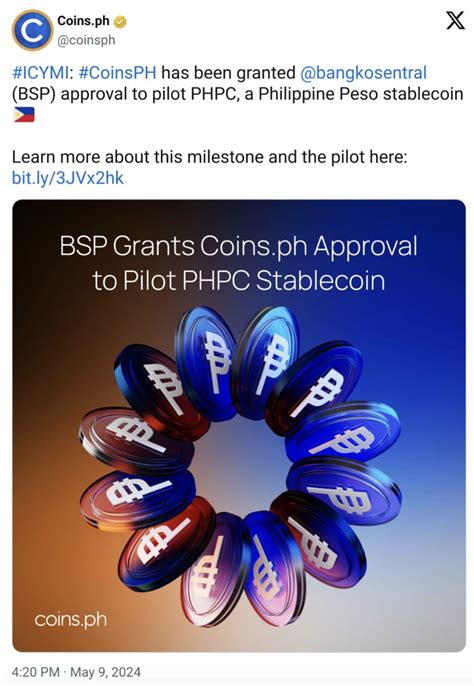 菲律宾将开始对比索支持的稳定币 Phpc 进行沙盒测试 Binance News发布于币安广场