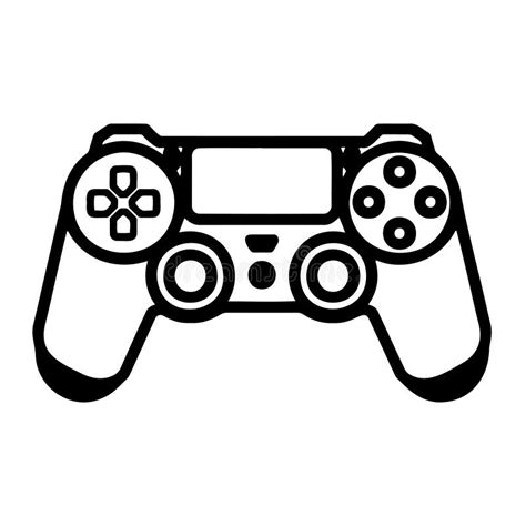 Video Game Controller Icon In Black And White Stock Illustration