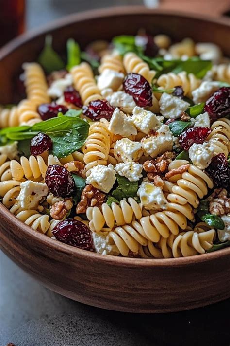 Tangy Feta And Cranberry Fusilli Salad With Lemon Vinaigrette In 2025