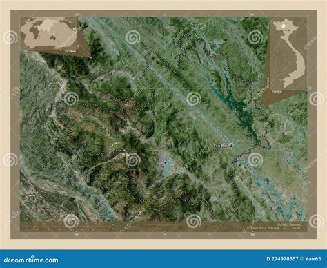 Yen Bai Vietnam High Res Satellite Labelled Points Of Cities Stock