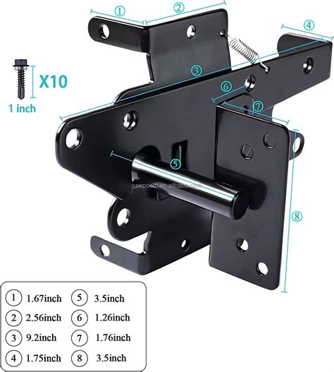 Heavy Duty Self Locking Gate Latch For Wooden Fence Post Mount