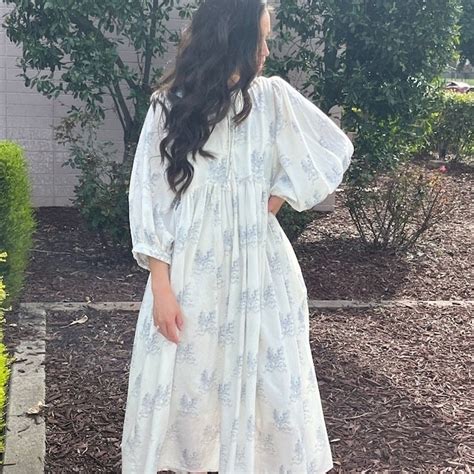 Floral Block Print Soft Cotton Summer Dress Kyra Midi Dress Dresses
