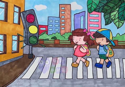 小孩过马路简笔画（热门15张） 简笔画图片大全