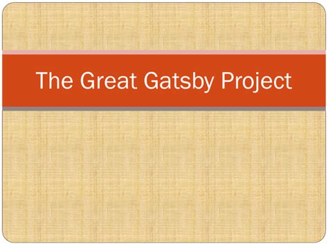 The Great Gatsby Project