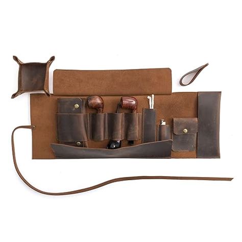 Leather Pipe Tobacco Pouch Complete Set The Pipe Smokers Full Set