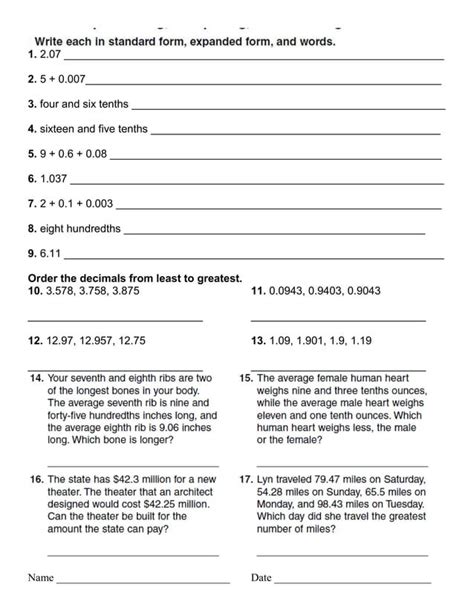 unit 3 lesson 1 place value comparing ordering docx education