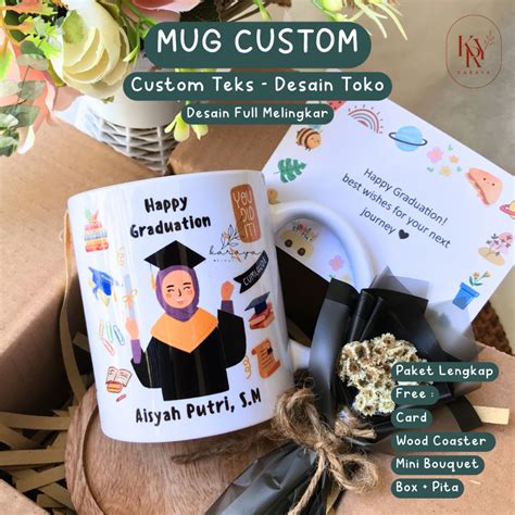 Jual Mug Gelas Custom Gift Mug Karakter Hadiah Wisuda Kado Ulang Tahun Kado Wisuda Hadiah Ulang