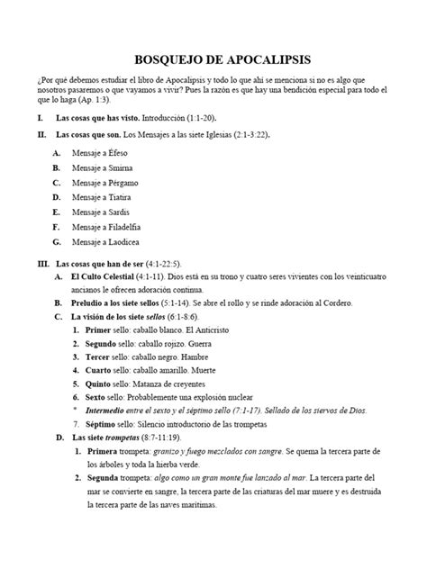 Bosquejo De Apocalipsis Descargar Gratis Pdf Libro De Revelación