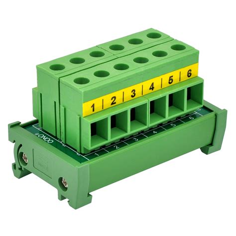 Din Rail Mount 52amp 300v 6 Position Screw Terminal Block Distribution