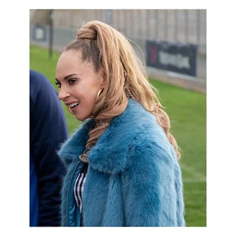 Ted Lasso Keeley Jones Blue Fur Jacket Americasuits
