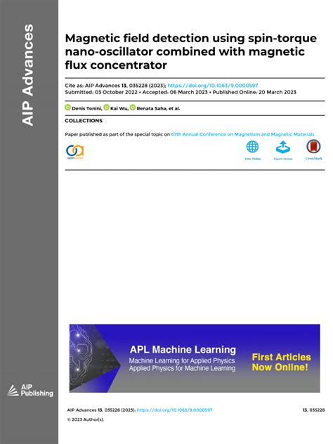 Pdf Magnetic Field Detection Using Spin Torque Nano Oscillator