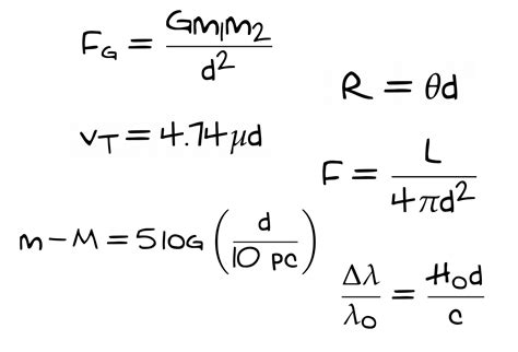 Astronomy Equations