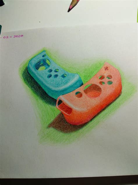 First Experiments With Colours I Tried To Draw Two Objects On My Desk Quite Happy With The