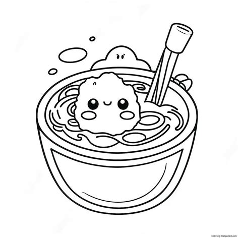 Cute Cartoon Ramen Coloring Page 17161 13534