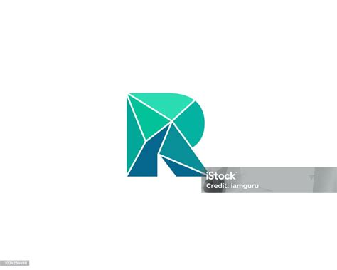 多邊形趨勢字母 R 標識顏色向量徽標通用段字體元素符號向量圖形及更多低面數建模圖片 低面數建模 信 文件 字母表 Istock
