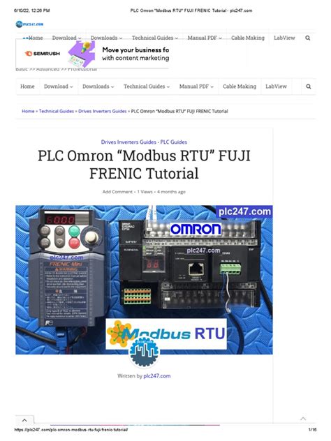 Plc Omron Modbus Rtu Fuji Frenic Tutorial Pdf