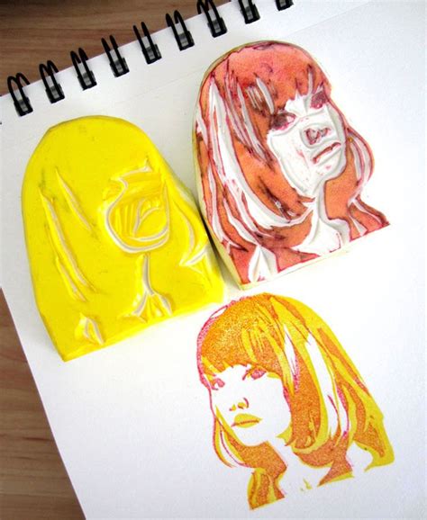 Hand Carved Girl Stamp Linocut Prints Linocut Printmaking Linoprint
