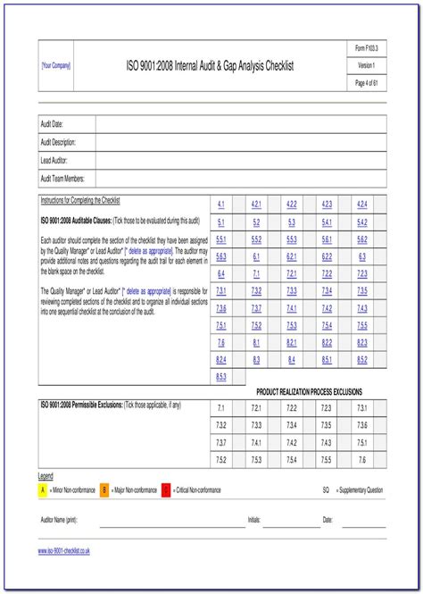 Iso 27001 Gap Analysis Checklist Xls Prosecution2012