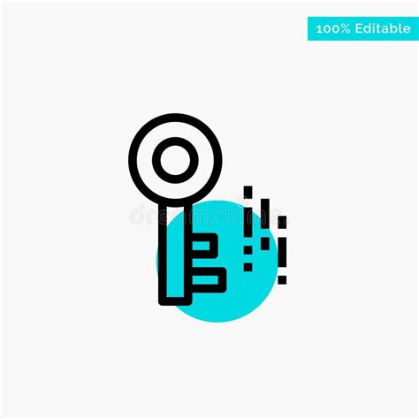 Internet Security Key Turquoise Highlight Circle Point Vector Icon Stock Vector Illustration