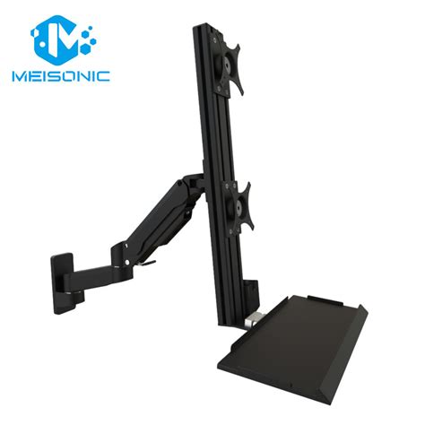 T8 Ga02kb Spa Black Monitor Mounting Bracket For Two Screens Height