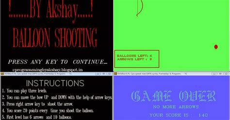 Balloon Shooting Game In Cpp