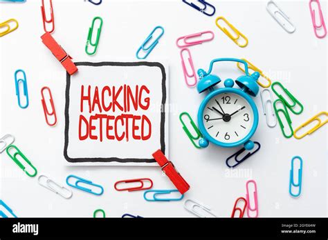 Sign Displaying Hacking Detected Word For Identify The Presence Or
