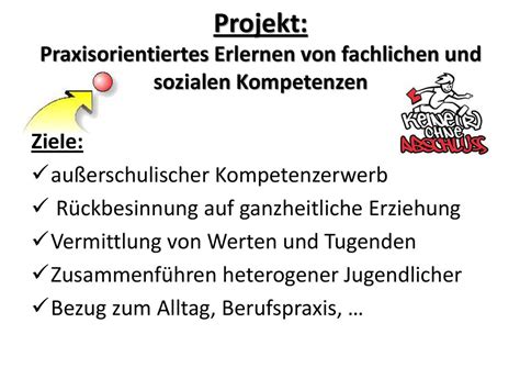 Projekt Praxisorientiertes Erlernen Von Fachlichen Und Sozialen