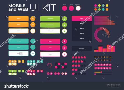 Ux Ui Kit Design Applications Web Stock Vector Royalty Free