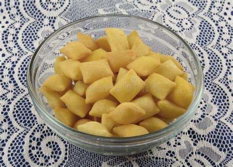 Crunchy Bite Size Cheese Bread Snack Stock Image Image Of Glass Food