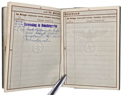 Original Ww2 German Document Wehrpass Luftgau Holland