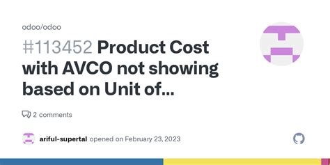 Product Cost With Avco Not Showing Based On Unit Of Measure In Odoo 16