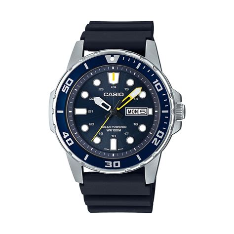 Casio Mens Solar Powered Analog Watch Blue Dial