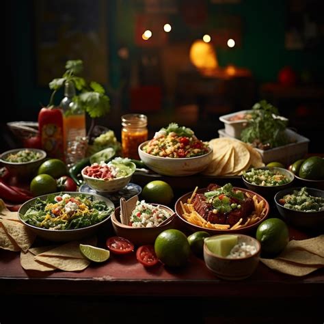 Premium AI Image A Table Full Of Food Including Salads Salads And A