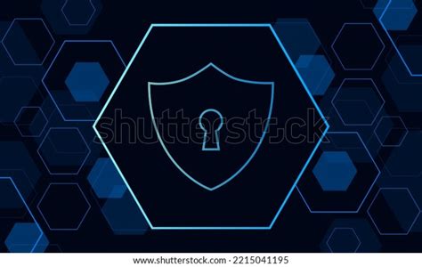 Cyber Security Technology Concept Shield Keyhole Stock Vector Royalty Free 2215041195