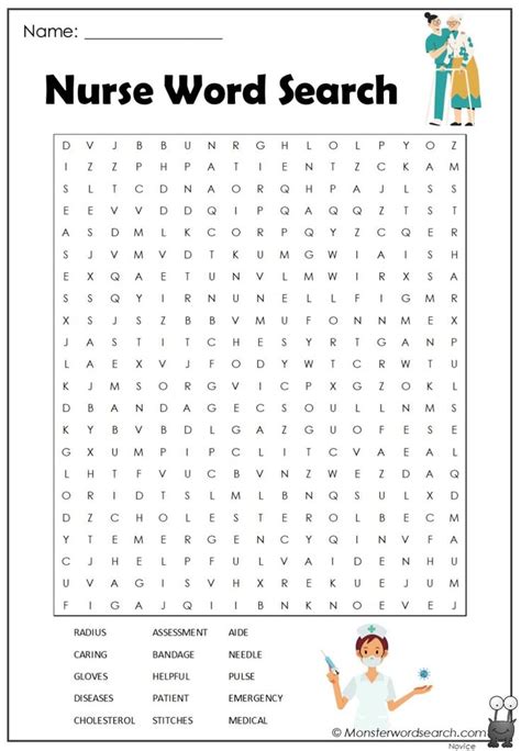 Free Printable Nursing Word Search Puzzles